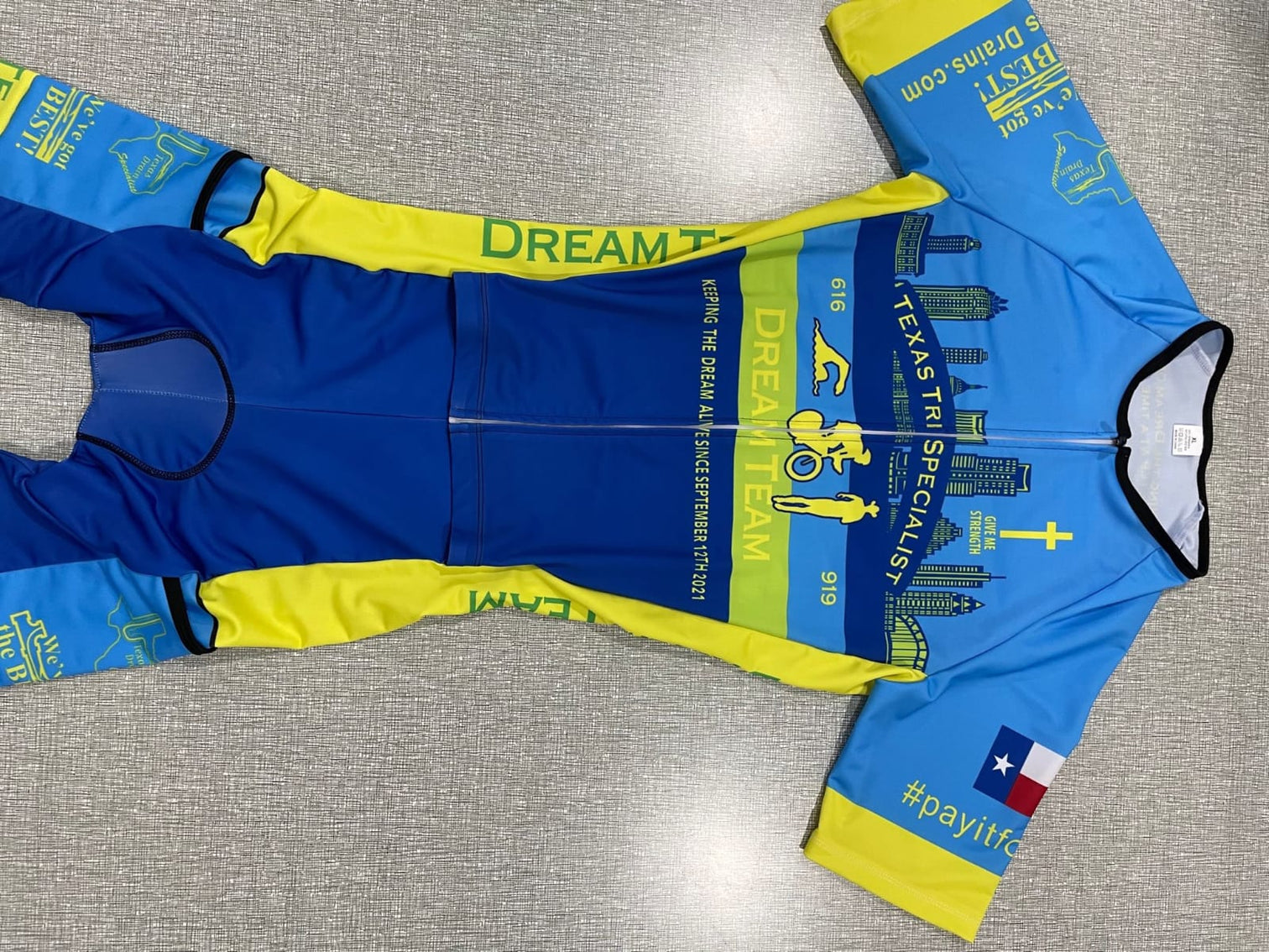 Dream-Team Summer Triathlon Race suit (with Rear zipper pocket) – Cycle-Run